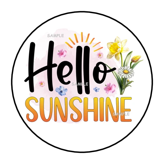 DOPASTICKER Hello Sunshine Stickers Floral Flowers Phone Decal Water ...