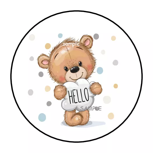DOPASTICKER Hello Teddy Bear Stickers Phone Decal Water Bottle Stickers ...