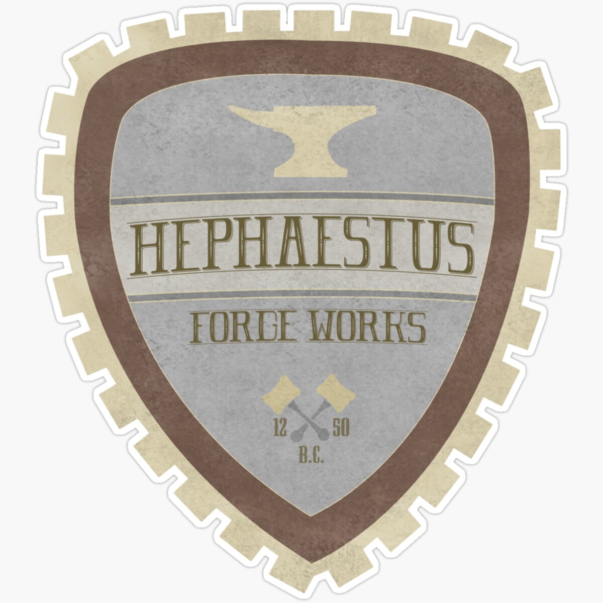DOPASTICKER Hephaestus Forge Works Retro Greek God Logo Sticker ...