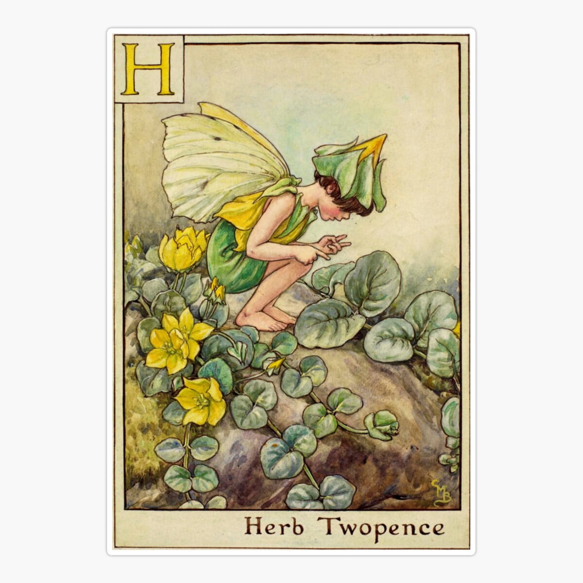 DOPASTICKER Herb Twopence Fairy Sticker, Phone Sticker Water Bottle ...