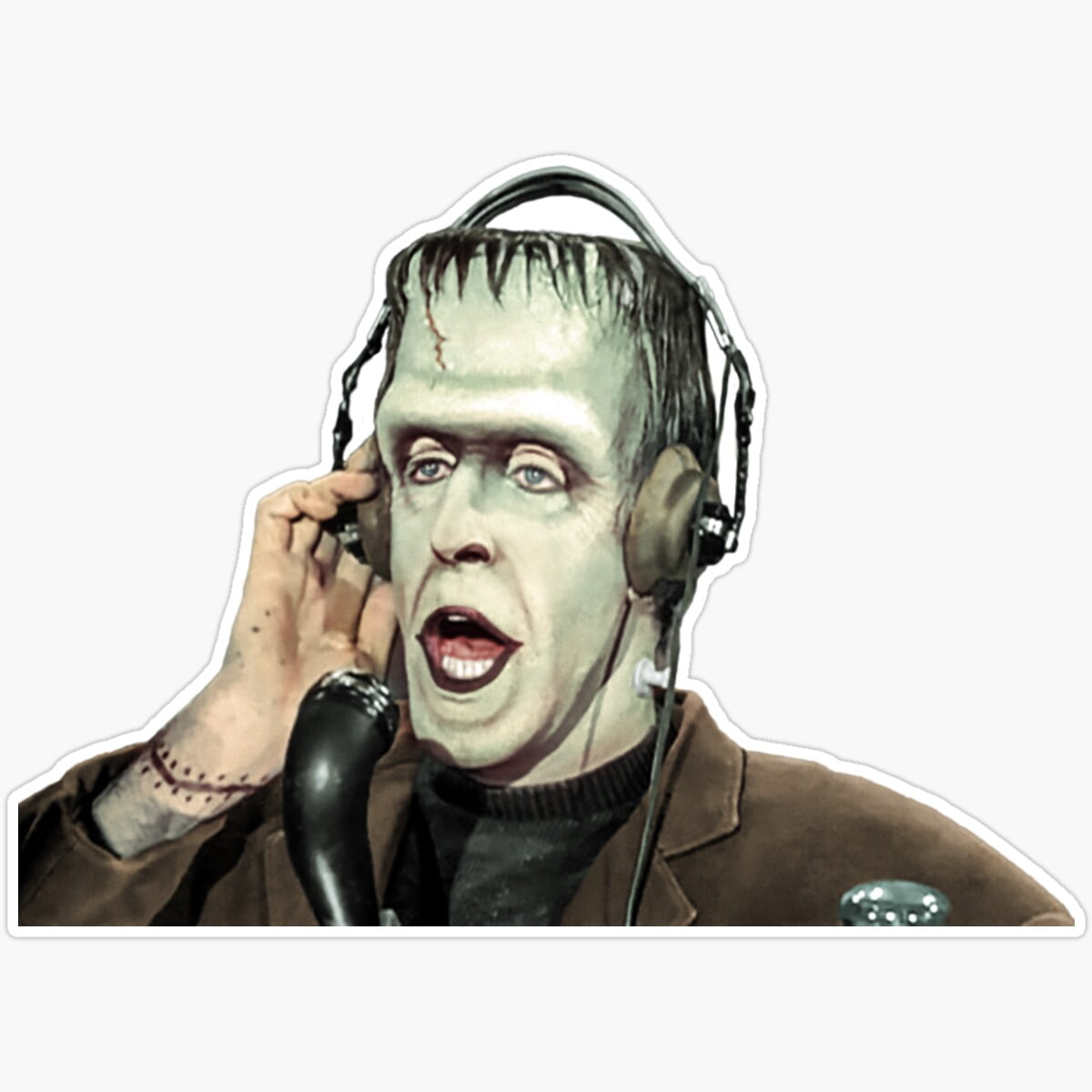 DOPASTICKER Herman Munster At The Radio Sticker Decorative Laptop ...