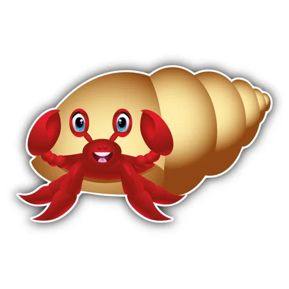 DOPASTICKER Hermit Crab Cartoon Sticker Decal Phone Decal Water Bottle ...