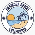 DOPASTICKER Hermosa Beach,California Retro Sunset Sticker Decorative ...