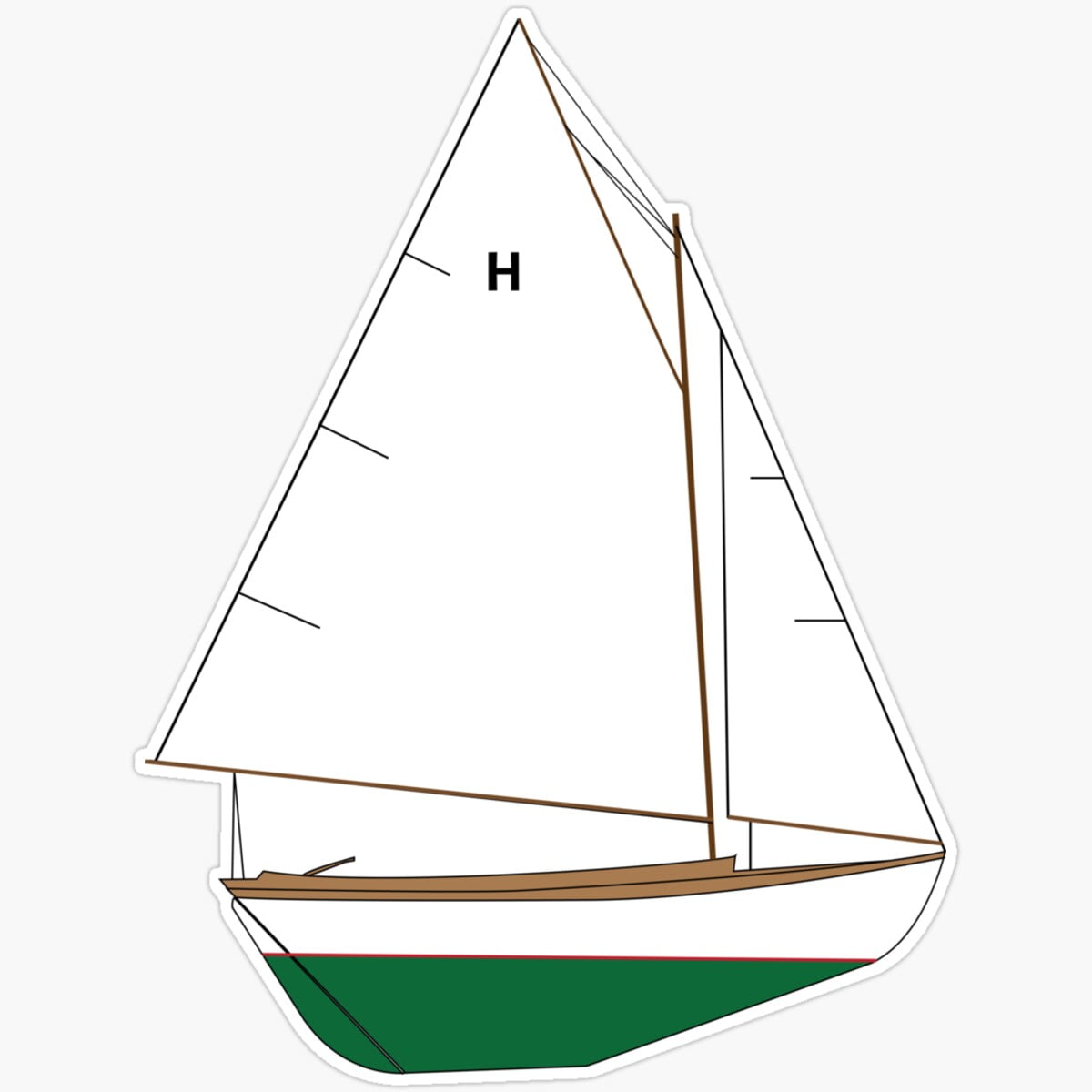 DOPASTICKER Herreshoff 12 1,2 Sailboat Sticker Decorative Laptop, Phone ...