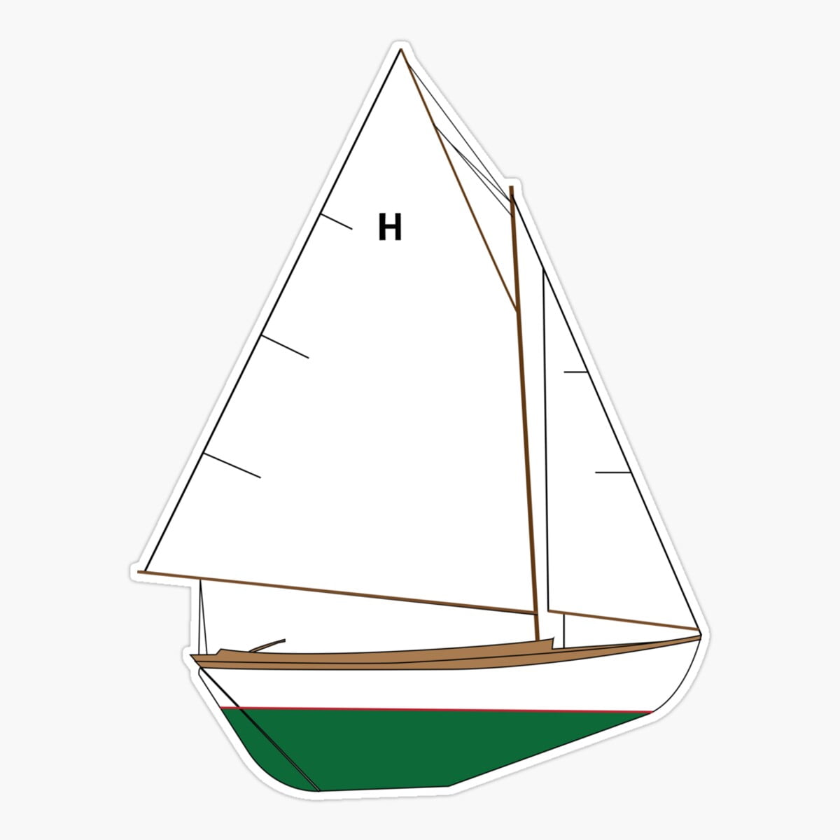 DOPASTICKER Herreshoff 12 1,2 Sailboat Sticker, Phone Sticker Car ...