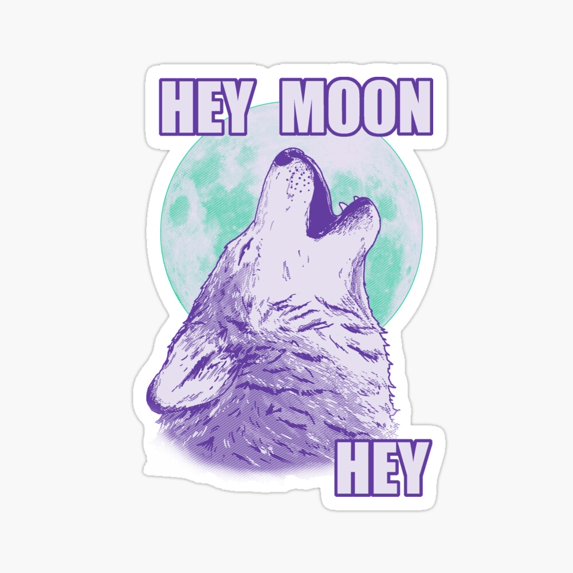 DOPASTICKER Hey Moon Hey - Hot Trending Sticker Phone Decal Water ...