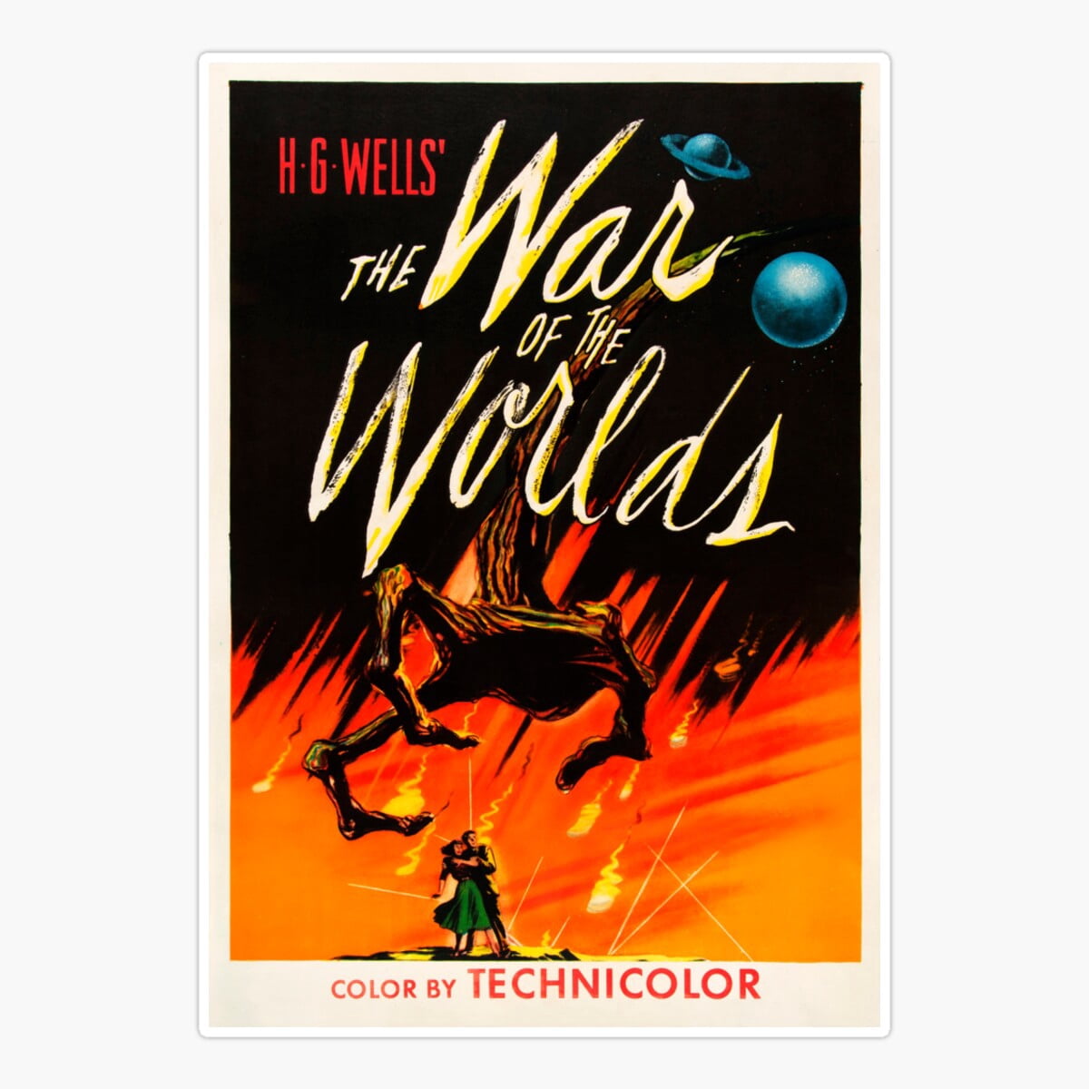 DOPASTICKER Hg Wells War Of The Worlds Science Fiction Film Noir Wall ...
