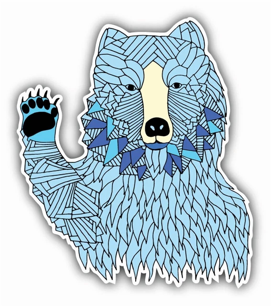 DOPASTICKER Hi Five Blue Bear Sticker Decal Phone Decal Water Bottle ...