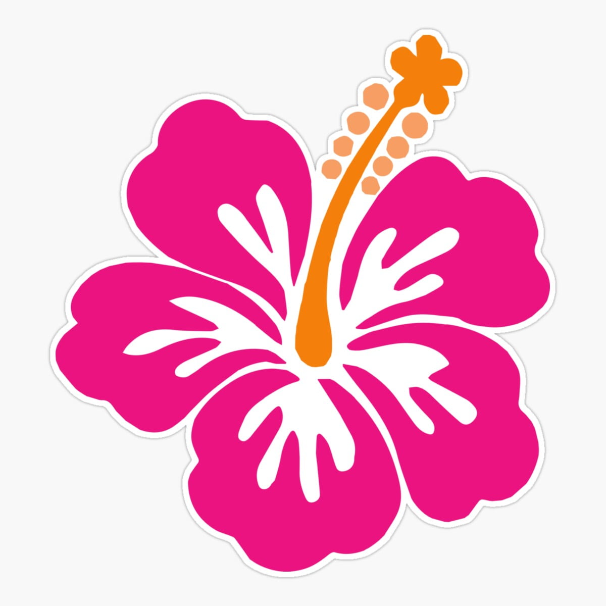 DOPASTICKER Hibiscus Flower Hawaiian Flower Sticker, Phone Sticker Car ...