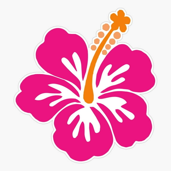 DOPASTICKER Hibiscus Flower Hawaiian Flower Sticker, Phone Sticker Car ...