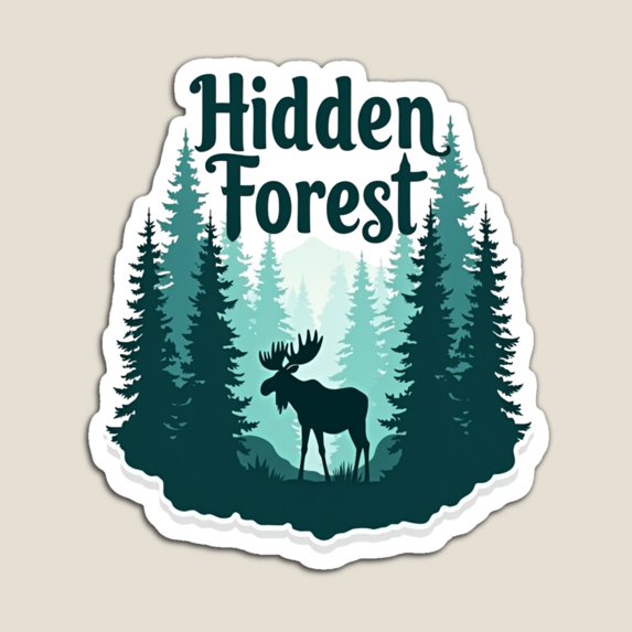 DOPASTICKER Hidden Forest - Moose Forest - Hidden Wilderness Sticker ...
