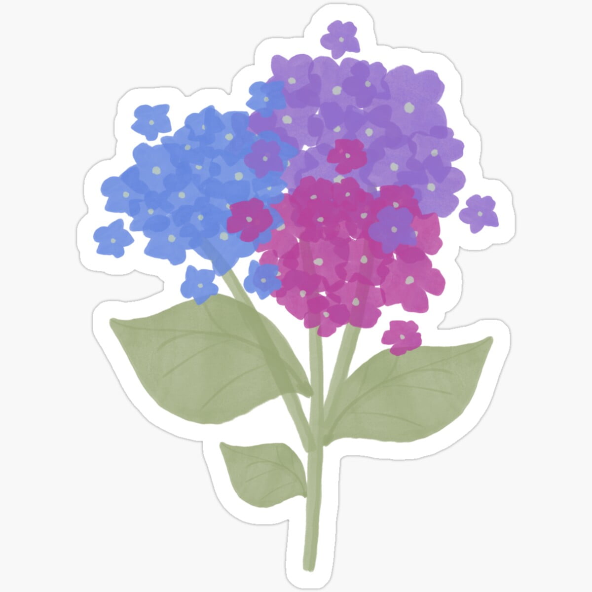 DOPASTICKER Hidden - Hydrangea Flowers (Bi-Drangeas) Sticker Decorative ...