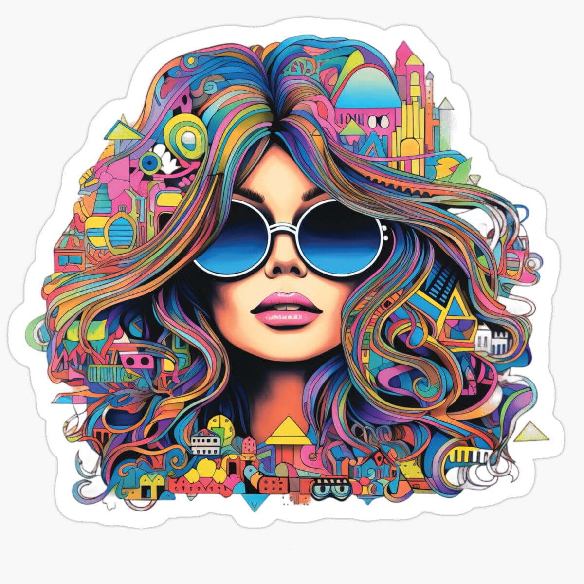 DOPASTICKER Hidden In Hair Sticker Birthday Gifts - Decorative Laptop ...