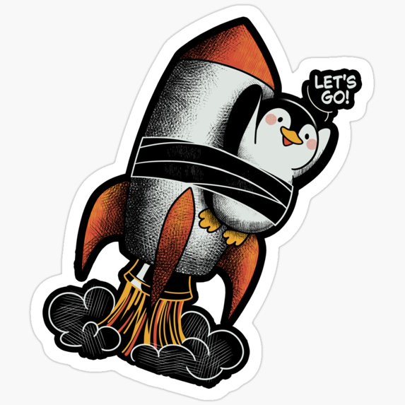 DOPASTICKER High Speed Penguin Let'S Go! Sticker Phone Sticker, Latop ...