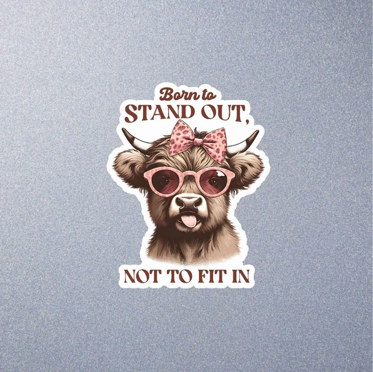 DOPASTICKER Highland Cow Car Sticker Decal, Water Bottle, Laptop Phone ...