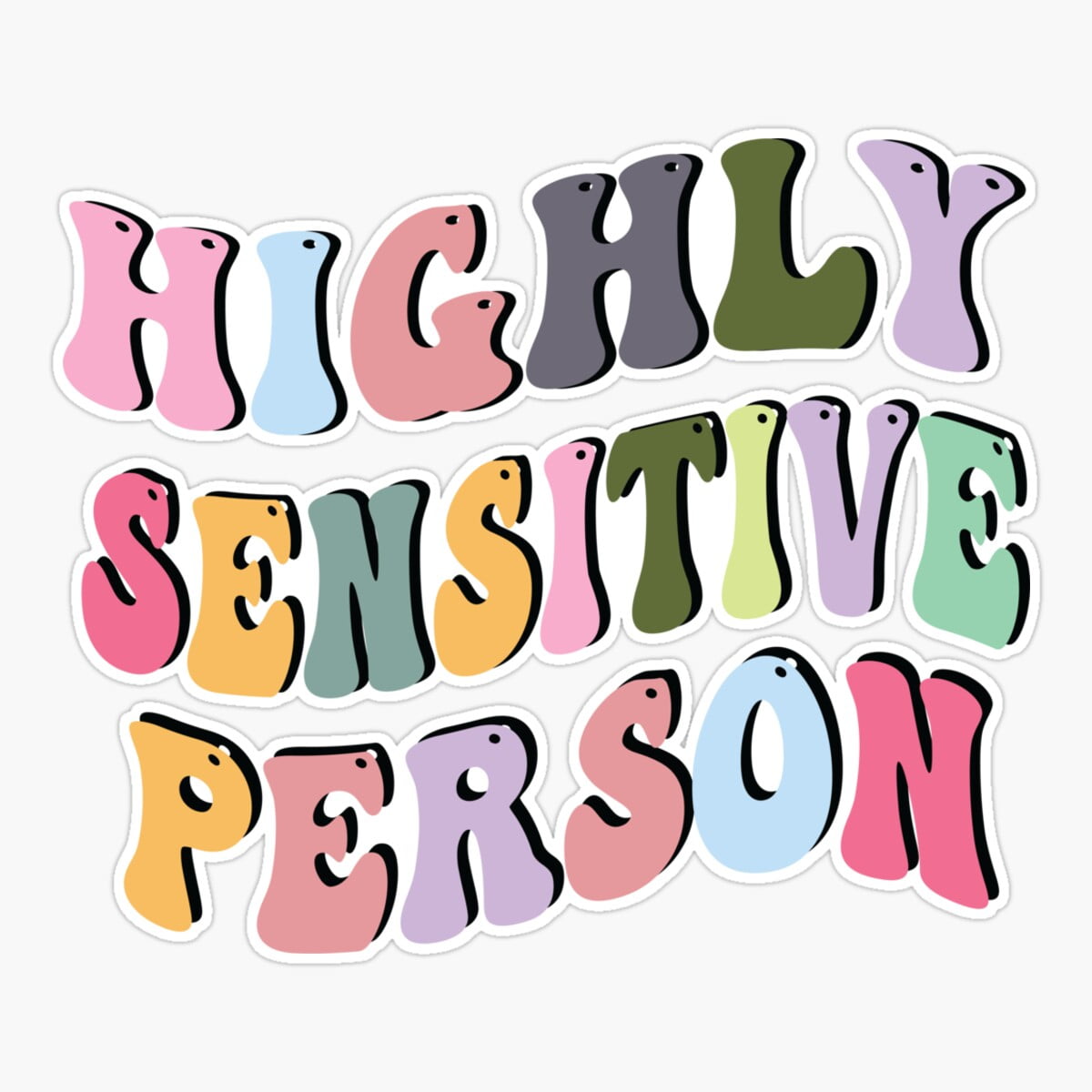 DOPASTICKER Highly Sensitive Person|Hsp Hypersensitivity People Groovy ...