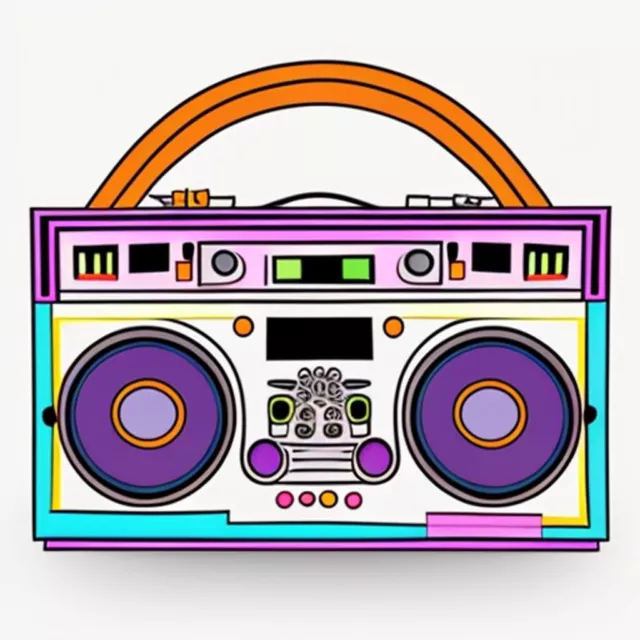 DOPASTICKER Hip Hop Boom Box Sticker Music Old School Rap Stereo ...