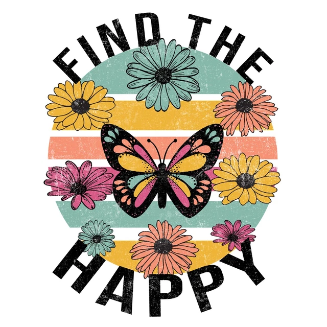 DOPASTICKER Hippie Flower Butterfly Sticker Find The Happy Flowers ...