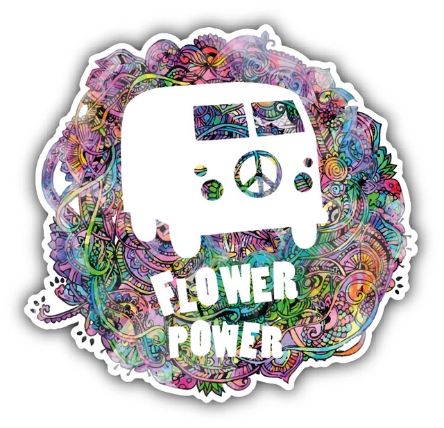 DOPASTICKER Hippie Style Flower Power Label Sticker Decal Phone Decal ...