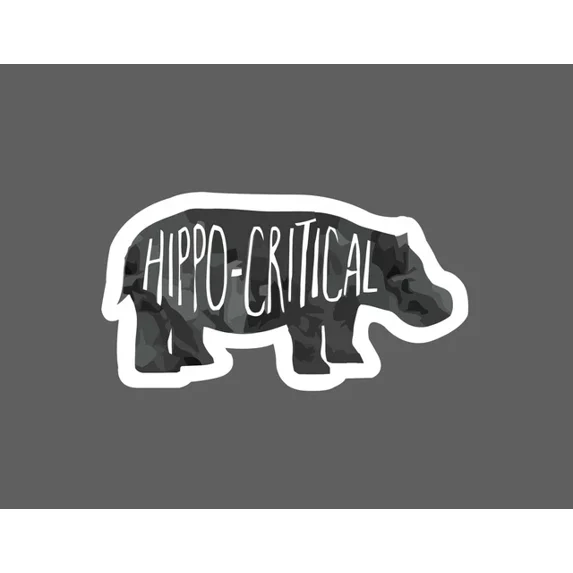 DOPASTICKER Hippo-Critical Sticker Pun Quote Animal Sticker Phone ...