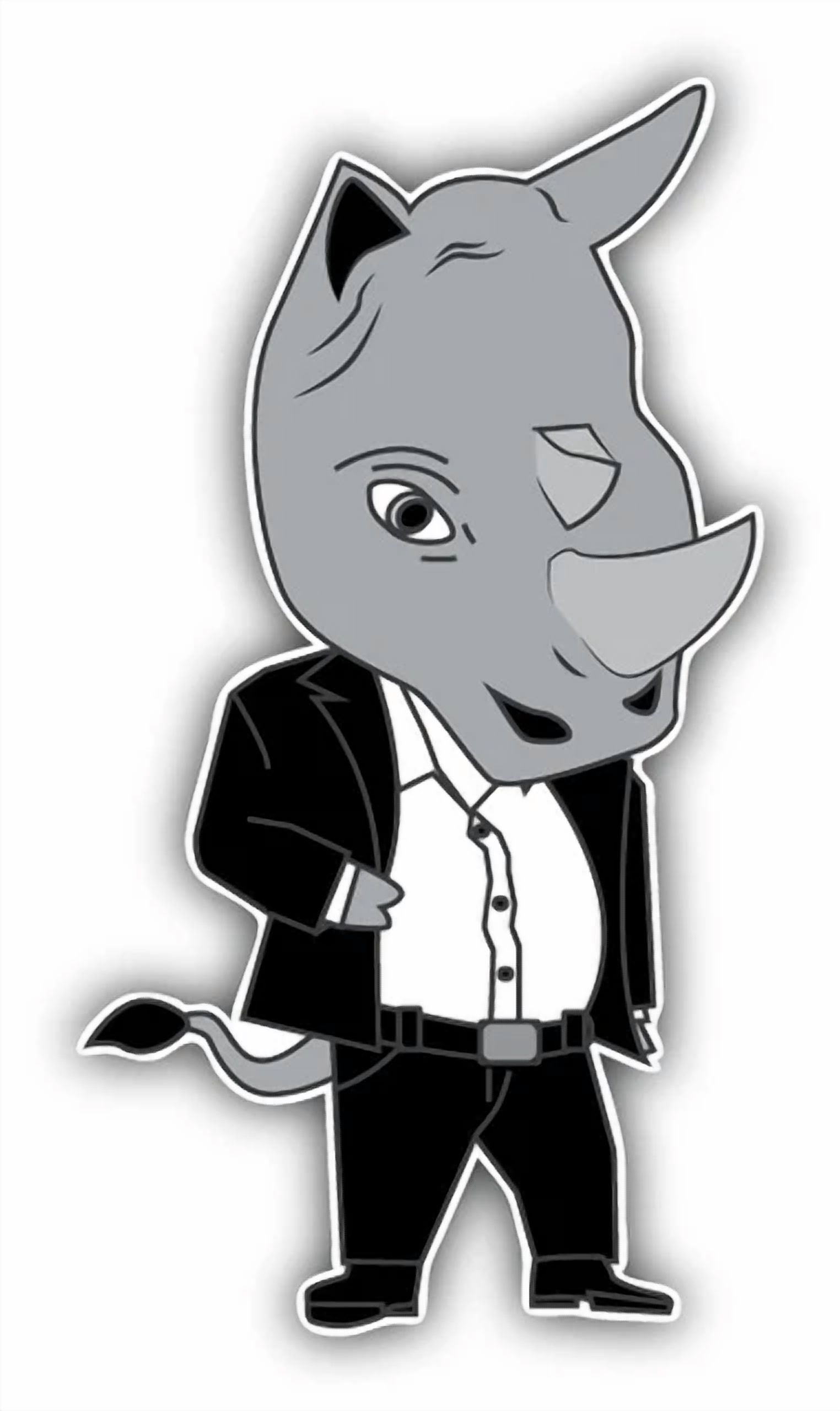 DOPASTICKER Hippo Gentleman Cartoon Sticker Decal Phone Decal Water ...