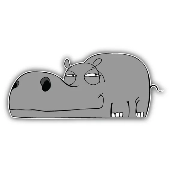 DOPASTICKER Hippo Sticker Decal Phone Decal Water Bottle Stickers, Cars ...