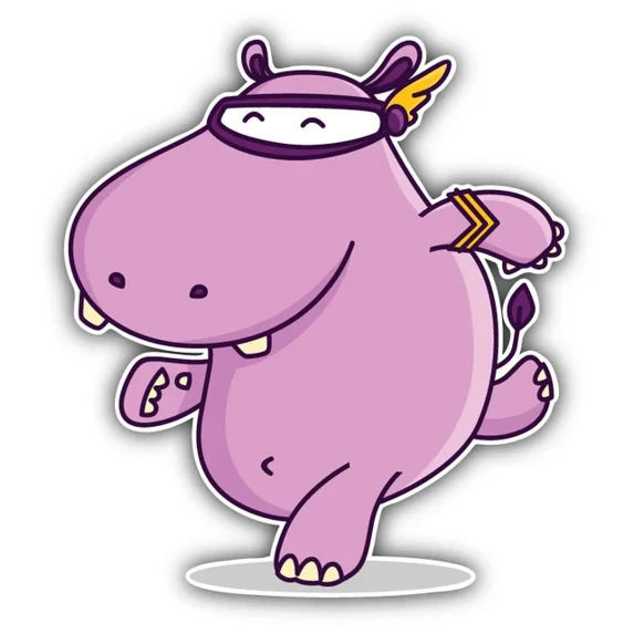 DOPASTICKER Hippo Superhero Sticker Decal Phone Decal Water Bottle ...