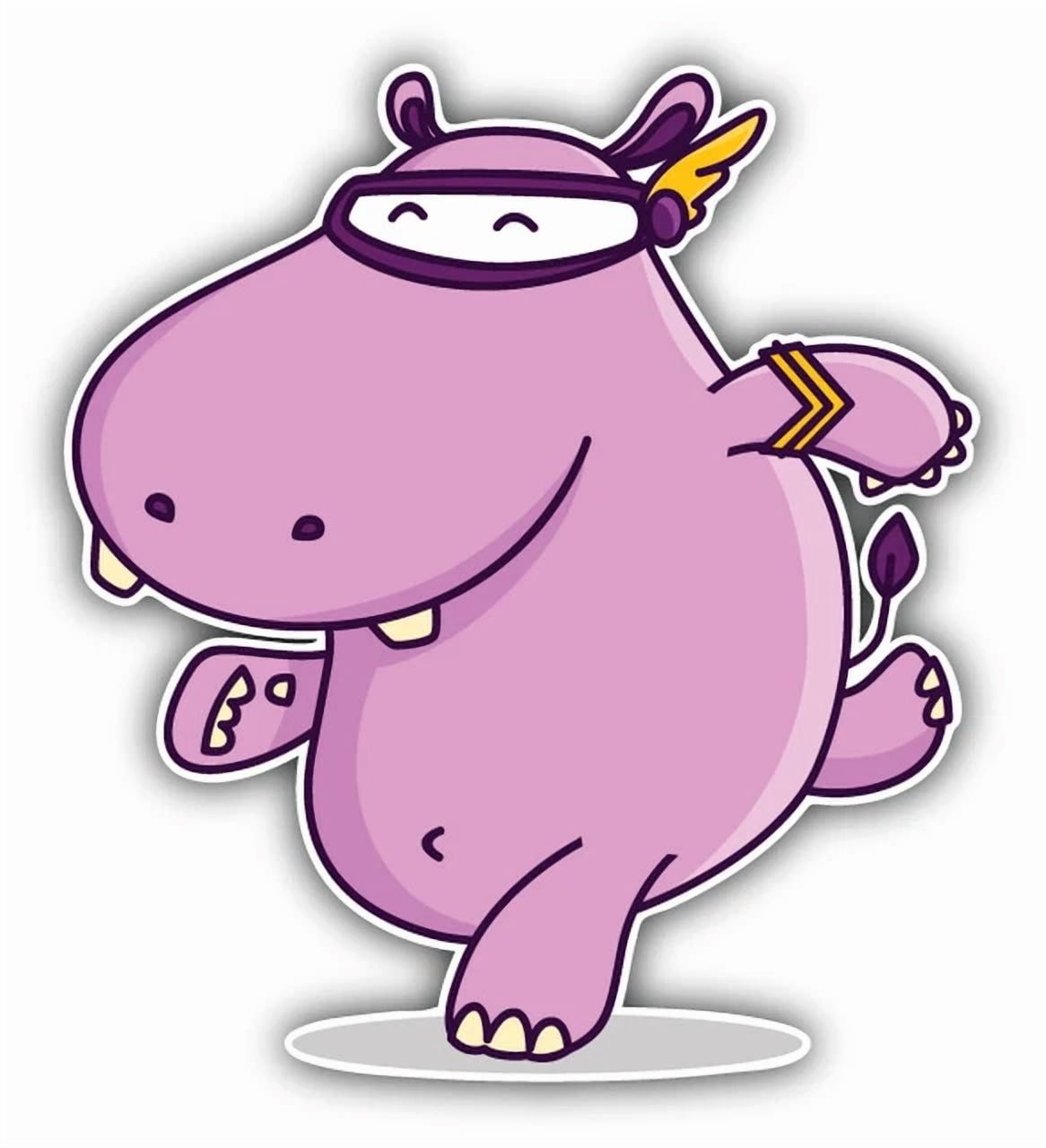 DOPASTICKER Hippo Superhero Sticker Decal Phone Decal Water Bottle ...