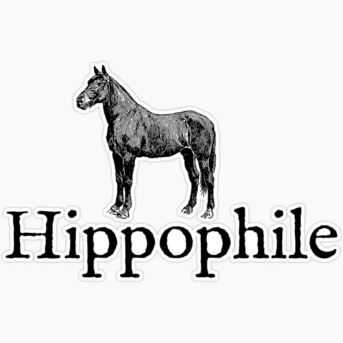 DOPASTICKER Hippophile Dark Academia Horse Lover Sticker Decorative ...