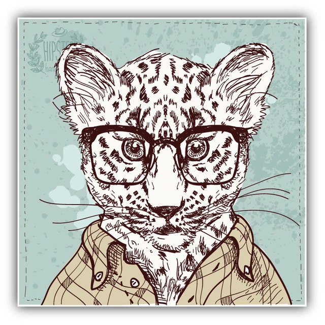 DOPASTICKER Hipster Leo.Pard Car Sticker Phone Water Bottle Stickers ...