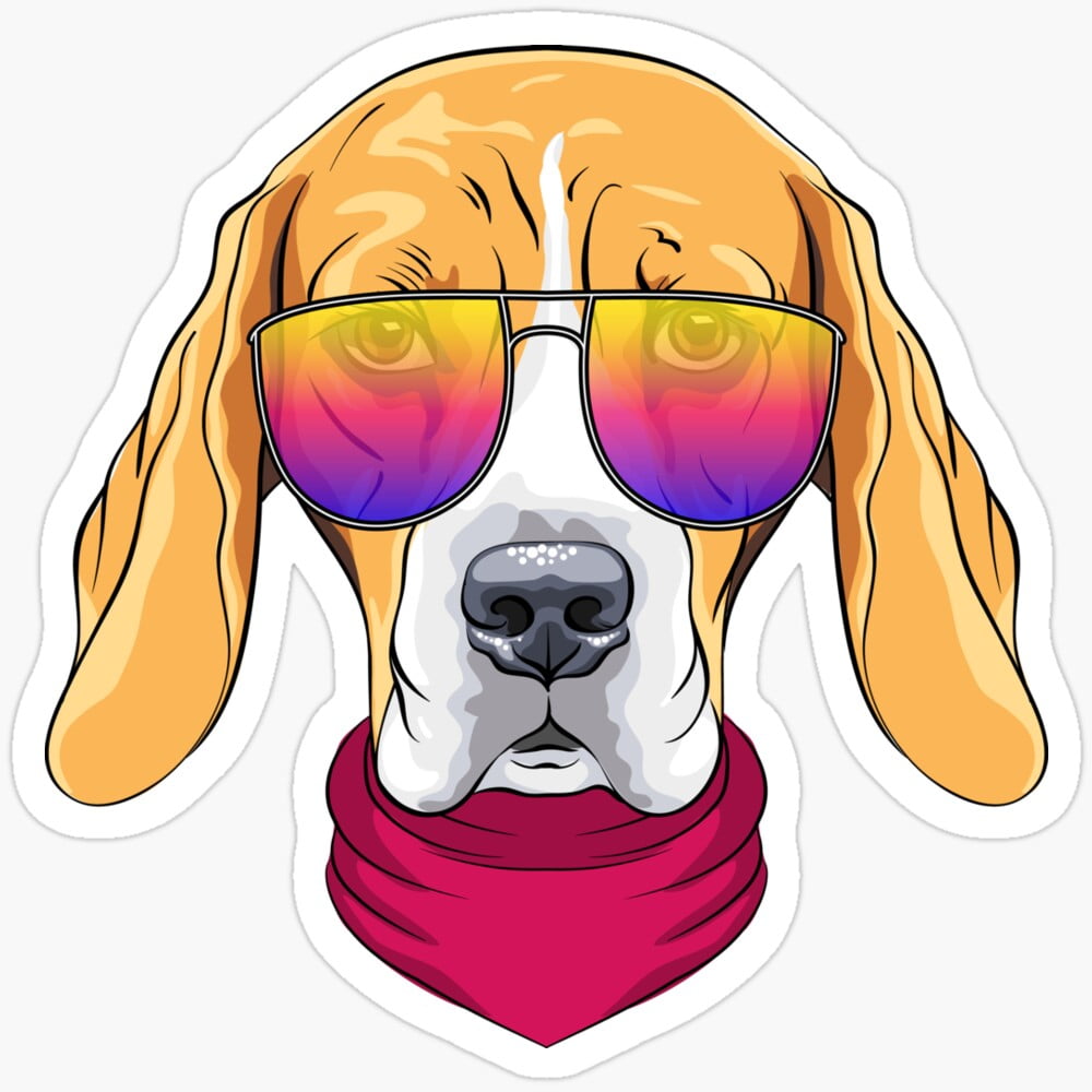 DOPASTICKER Hipster Serious Dog Beagle - Perfect Birthday Gift Everyone ...