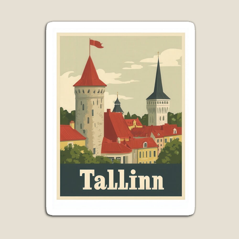 DOPASTICKER Historic Buildings With Red Rooftops And Stone Towers Rise Against A Vibrant Sky In ...