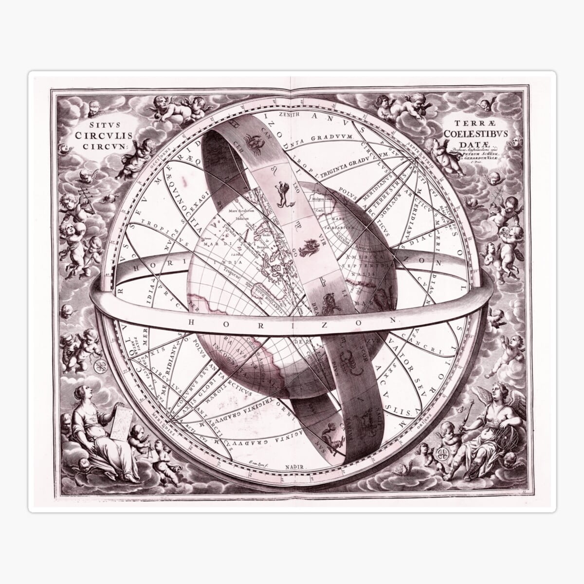 DOPASTICKER Historical Astrological Map Sticker, Phone Sticker Car ...