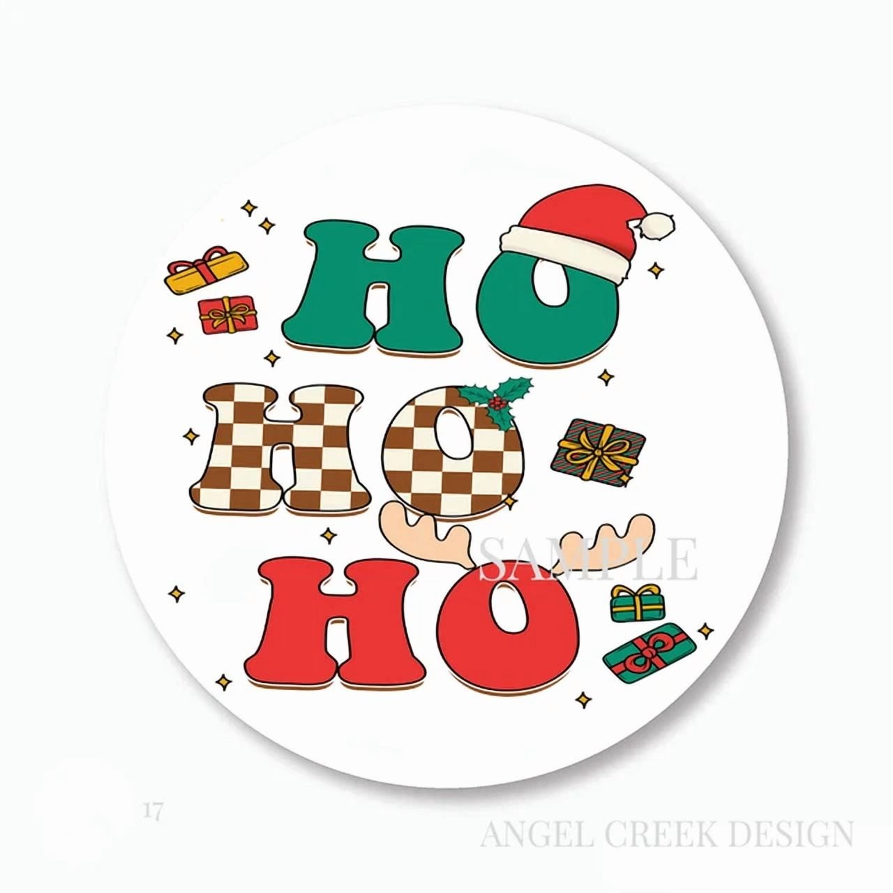 DOPASTICKER Ho Ho Ho Chri.Stm.As Retro Scrapbook Stickers Phone Decal ...