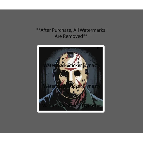 DOPASTICKER Hockey Mask Sticker Horror Scary Movie Book Retro Sticker ...