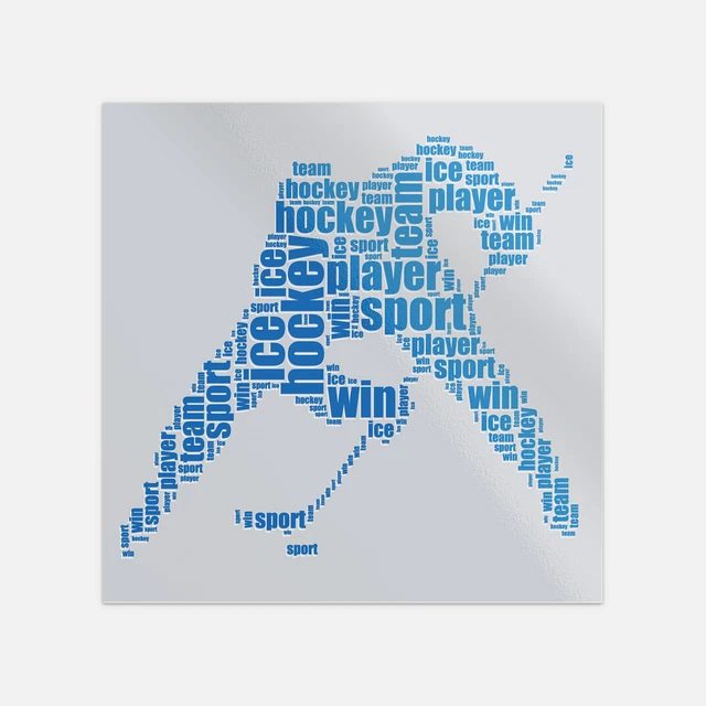 DOPASTICKER Hockey Text Word Art Sticker Decal Phone Decal Water Bottle ...