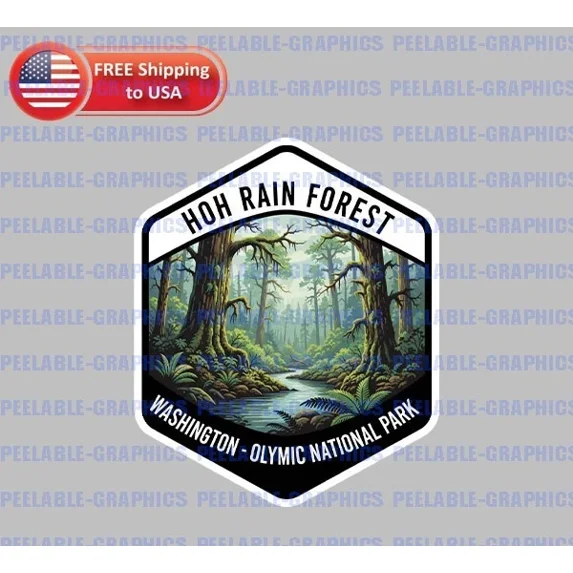 DOPASTICKER Hoh Rain Forest Olympic National Park Sticker Travel ...
