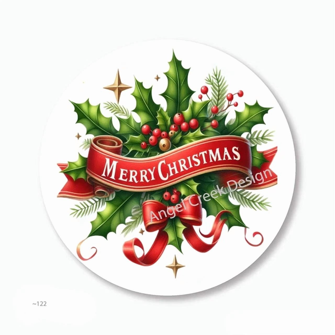 DOPASTICKER Holly Berries Merry Chri.Stm.As Scrapbook Stickers Phone ...