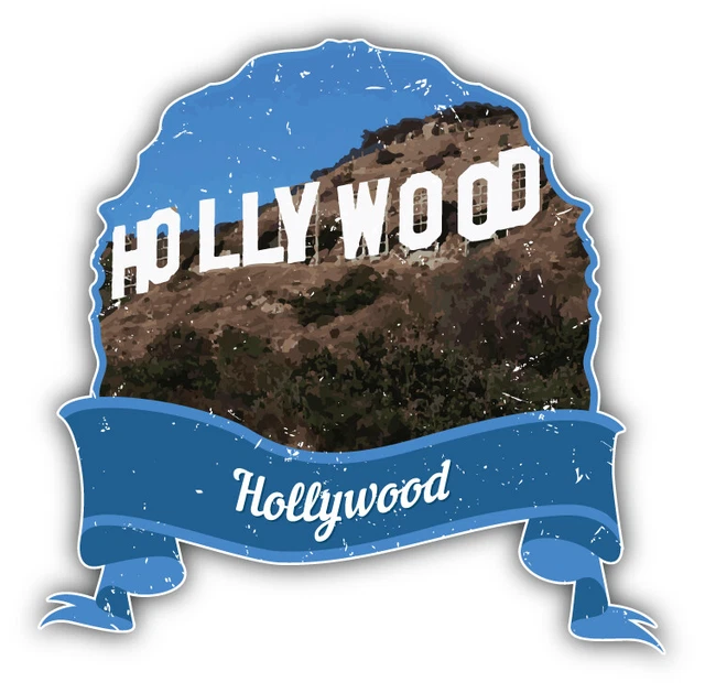 DOPASTICKER Hollywood Sign Los Angeles World Landmark Grunge Travel ...