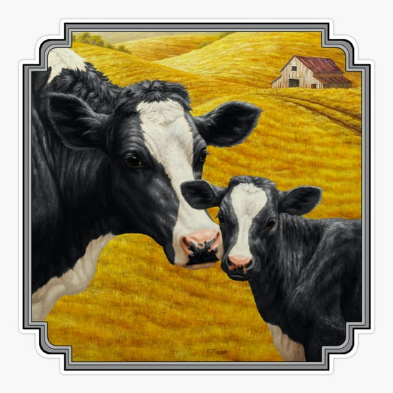 DOPASTICKER Holstein Cow And Calf Farm Sticker, Phone Sticker Car ...
