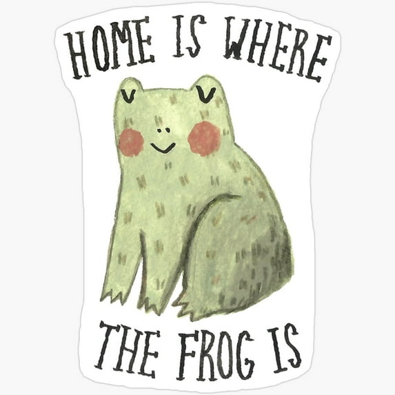 DOPASTICKER Home Is Where The Frog Is Sticker Decorative Laptop, Phone ...