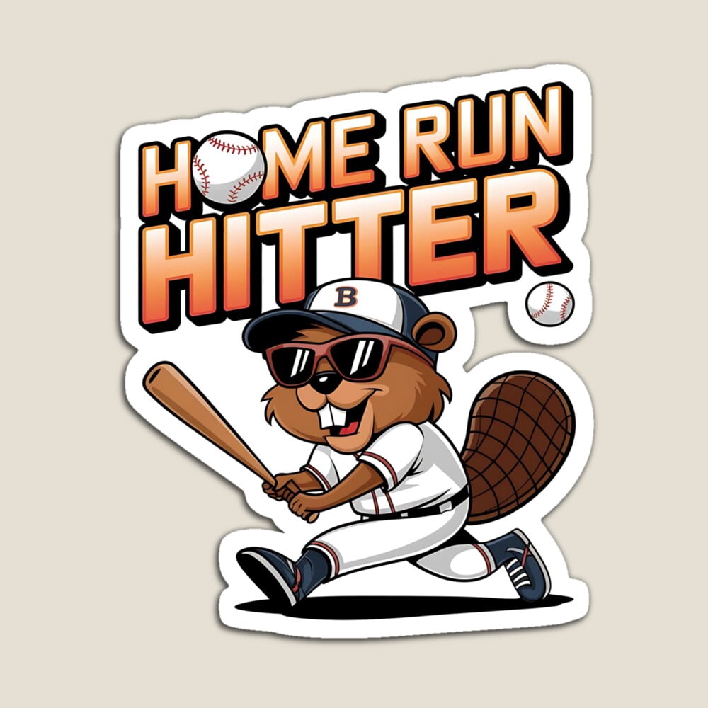 DOPASTICKER Home Run Hitter - Born To Baseball Mascot - In Baseball We ...