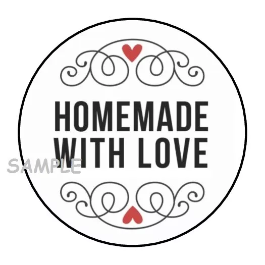 DOPASTICKER Homemade With Love Stickers Hand Made Gifts Phone Decal ...