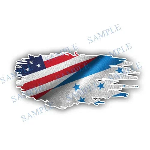 DOPASTICKER Honduras American Flag Distressed Sticker Car Truck Usa ...