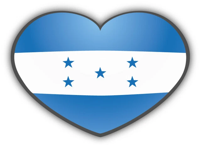 DOPASTICKER Honduras Heart Flag Sticker Decal Phone Decal Water Bottle ...