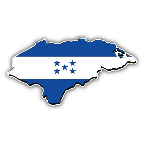 DOPASTICKER Honduras Map Flag Sticker Decal Phone Decal Water Bottle ...