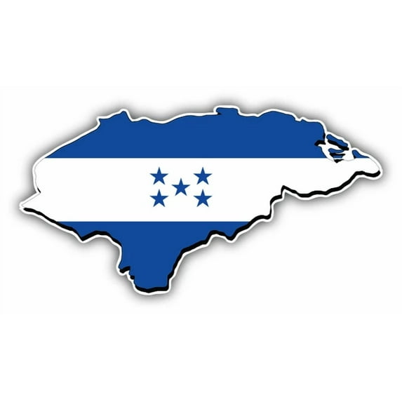 DOPASTICKER Honduras Map Flag Sticker Decal Phone Decal Water Bottle ...