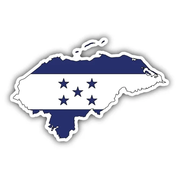 DOPASTICKER Honduras Map Flag Sticker Decal Phone Decal Water Bottle ...