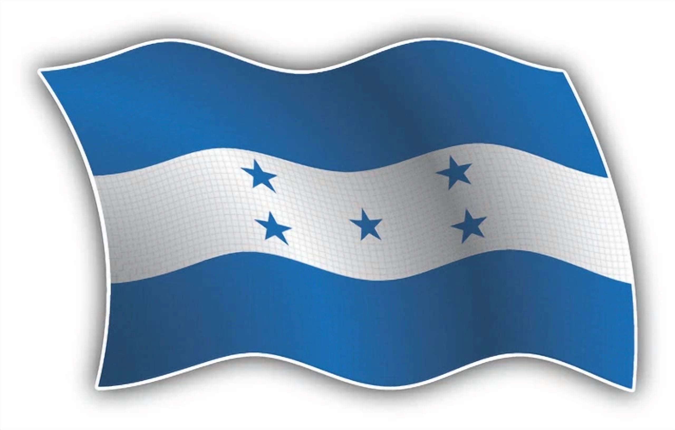 DOPASTICKER Honduras Wavy Flag Sticker Decal Phone Decal Water Bottle ...