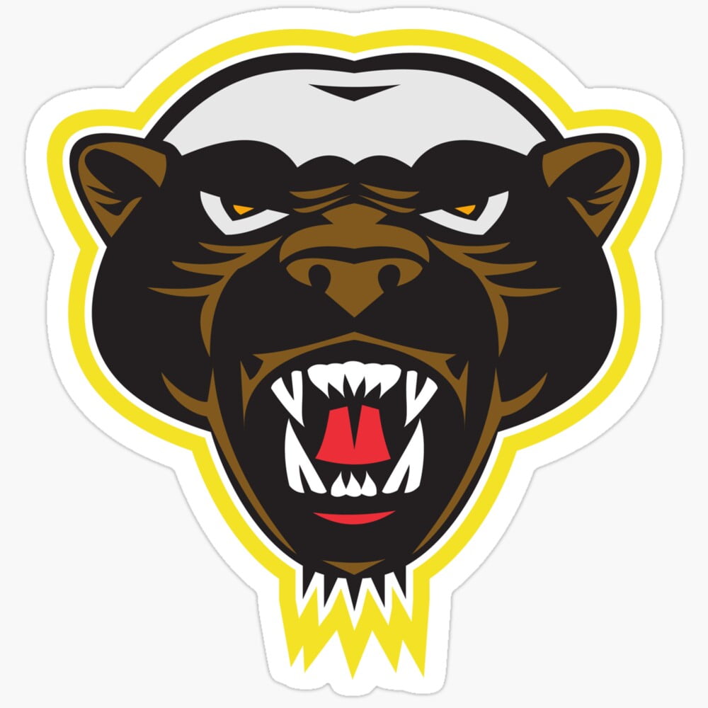 DOPASTICKER Honey Badger Mascot Head Sticker Phone Decal Water Bottle ...